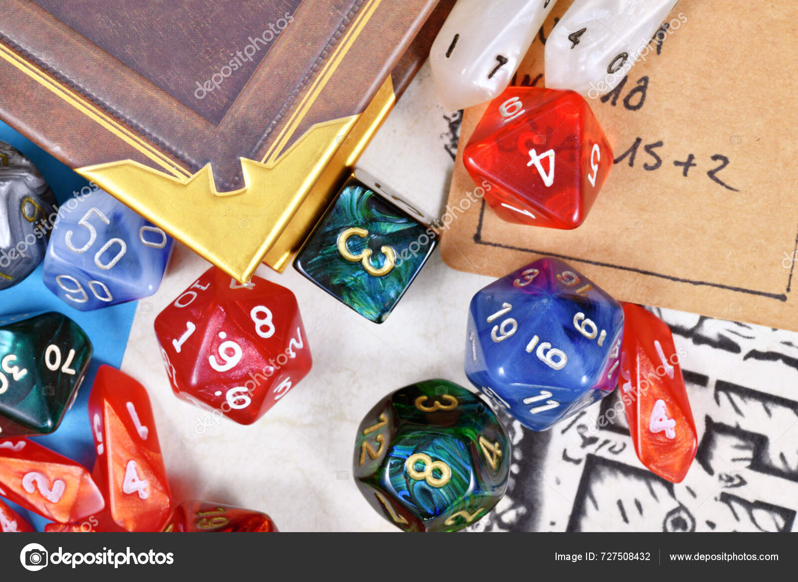 Close Colorful Tabletop Role Playing Rpg Game Dice — Stock Photo © firn ...