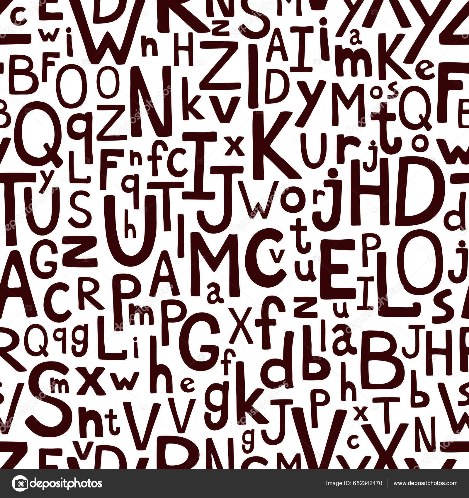 Letras Del Alfabeto Orden Aleatorio Vector Patrón Sin Costura Sobre ...