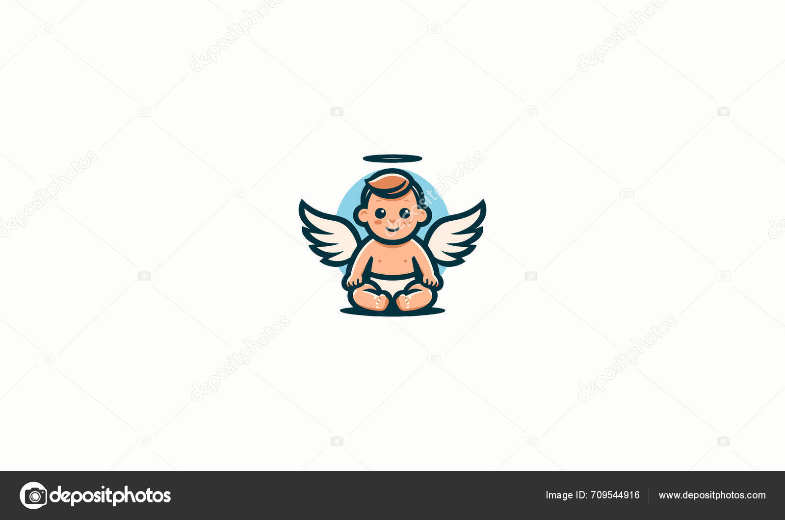 Image vectorielle Enfants Avec Des Ailes Design Mascotte Vecteur par ...