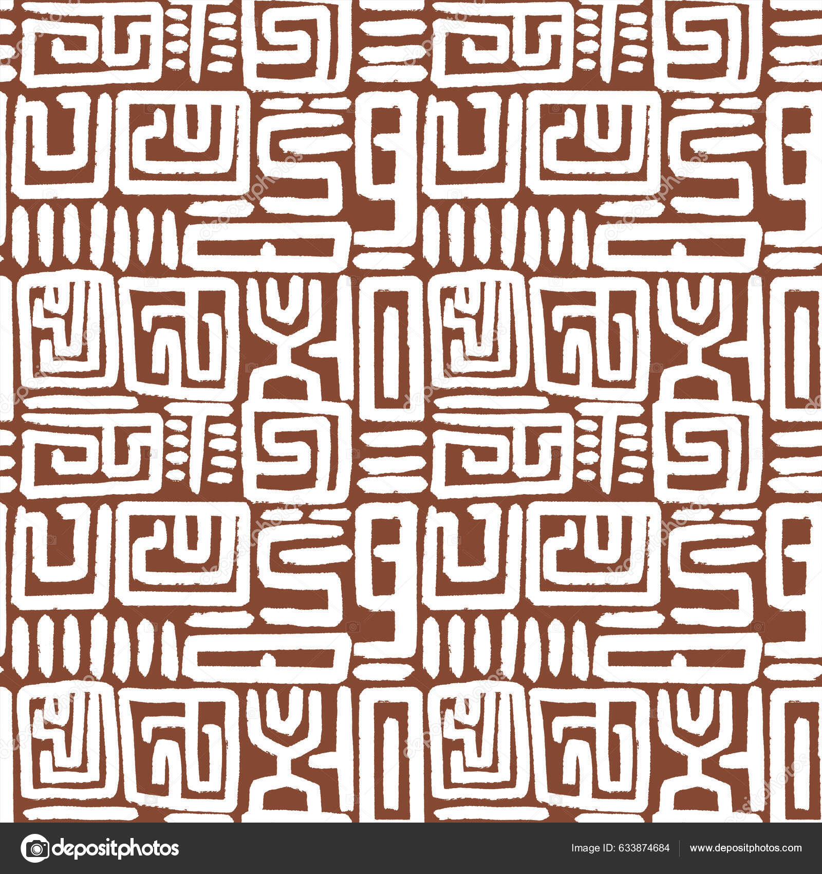 Beautiful Seamless Pattern National African Hand Drawn Traditional ...