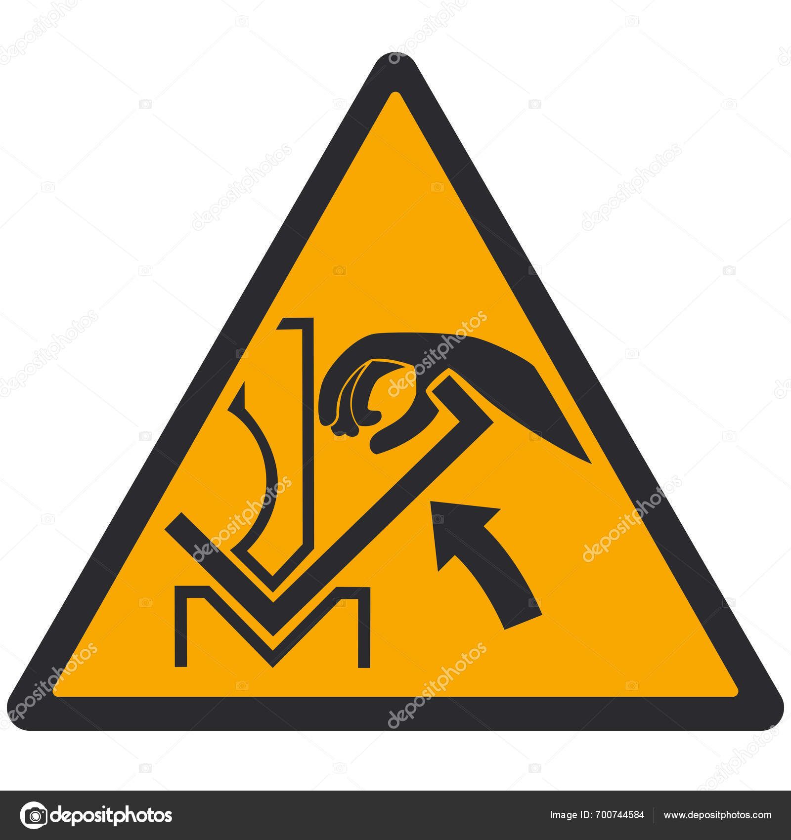 Warning Pictogram Hand Injury Workpiece Moving Press Brake Machinery ...