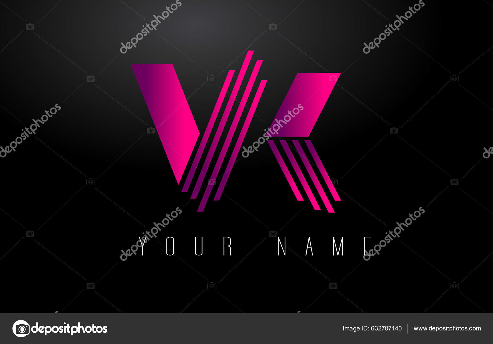Magenta Lines Letter Logo Creative Line Letters Vector Template Stock ...