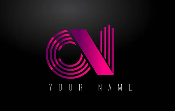 Magenta Lines Letter Logo Creative Line Letters Vector Template Stock ...