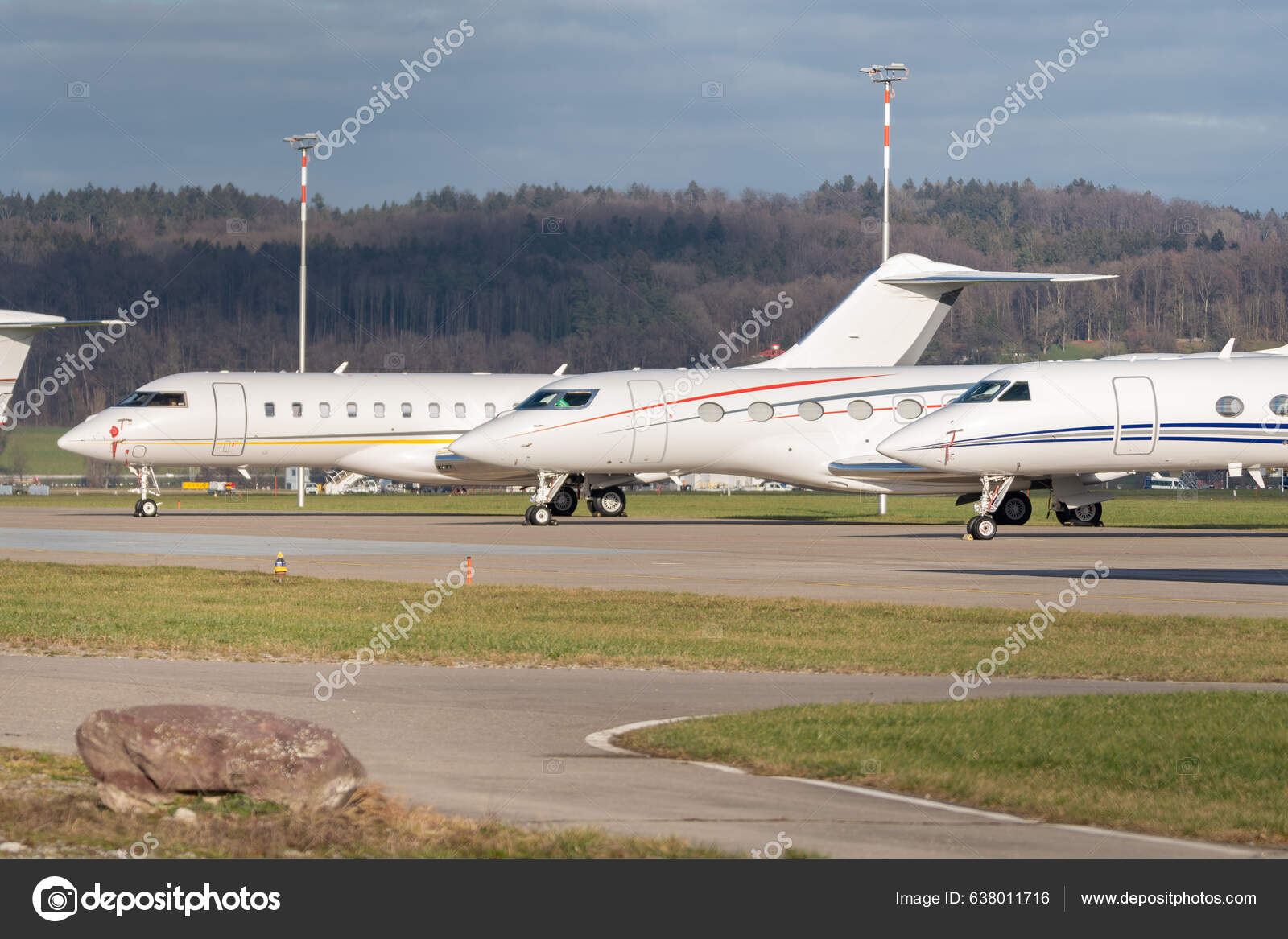 Zurich Switzerland January 2023 Different Gulfstream Business Aircraft ...