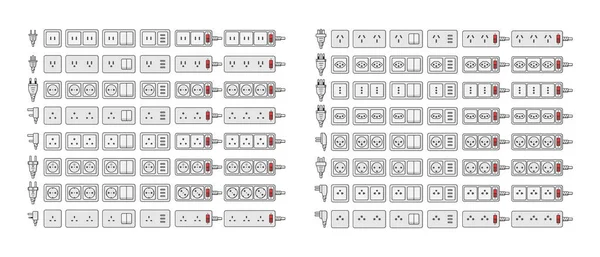 Power Outlet Plug Extension Strip World Standards French Sweiss Set ...