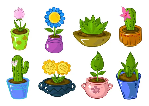 11,208,975 Flower pots cartoon Vector Images | Depositphotos