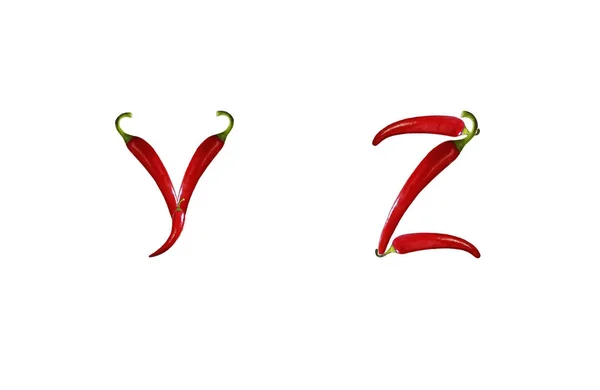 Edible Alphabet Made Hot Chili Peppers Letters Isolated White ...