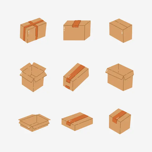 Karton kutu çizimi vektörler | Karton kutu çizimi vektör çizimler ...