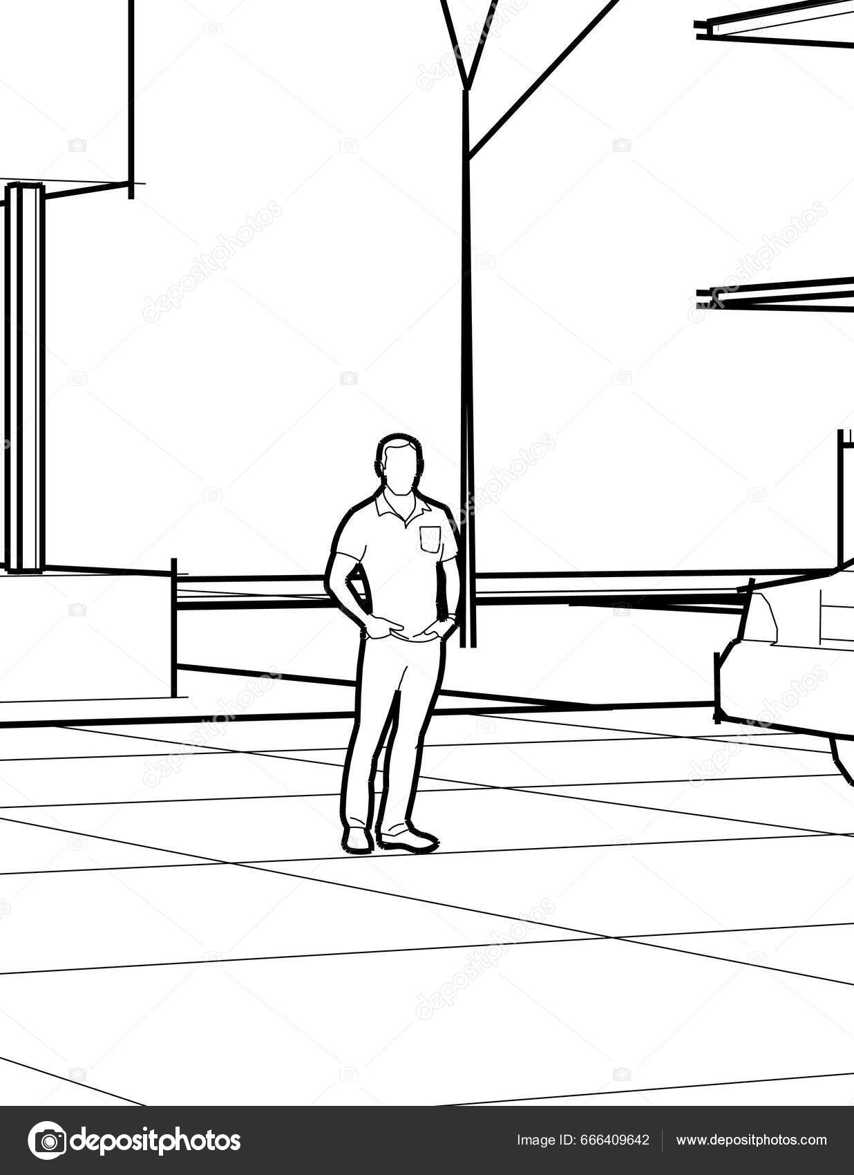 Man Modern Modular Building Vector Illustration Stock Vector by ...