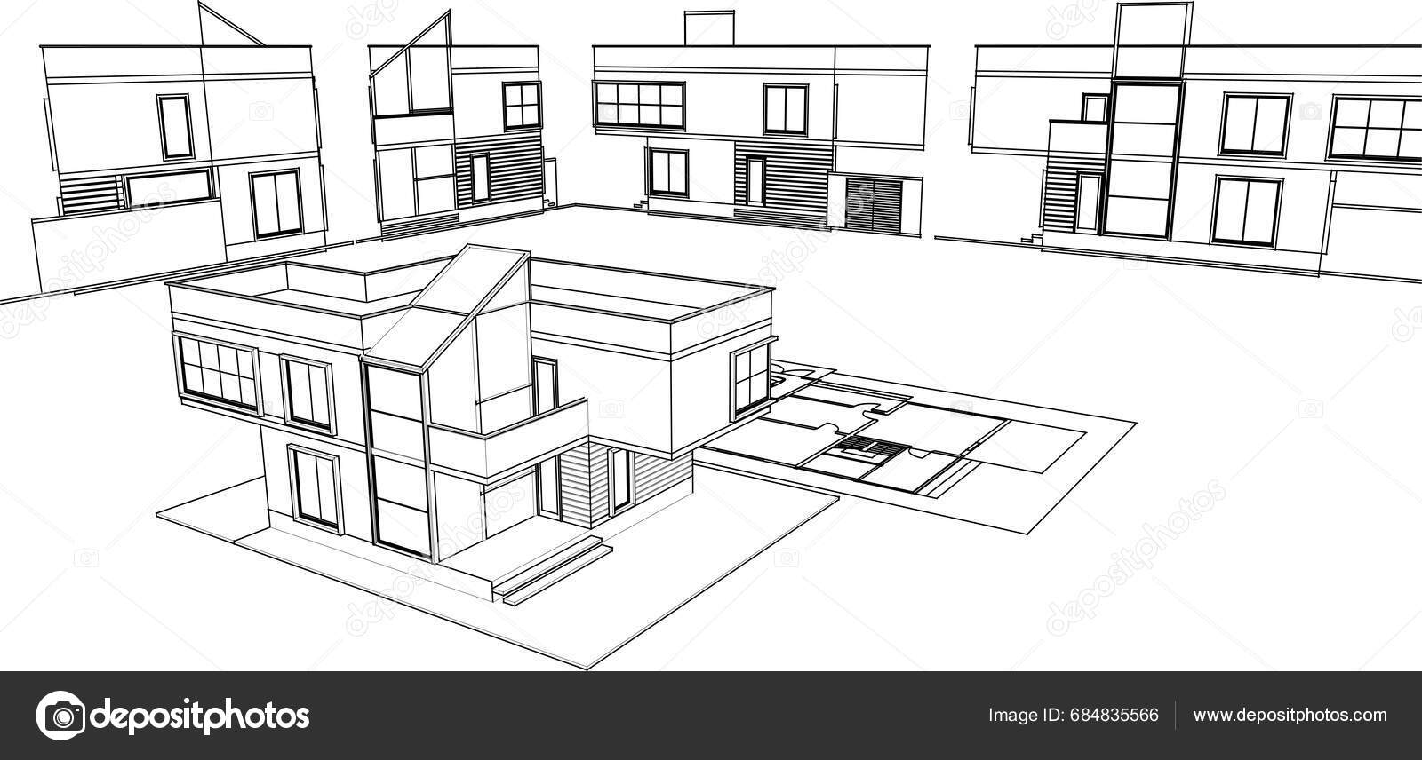 Architecture Concept House Illustration Stock Vector by ©SAdesign 684835566