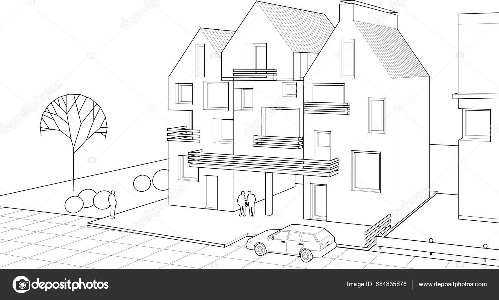 Architecture Concept House Illustration Stock Vector by ©SAdesign 684835876