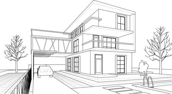 11,373,803 Modern house drawing Vector Images | Depositphotos
