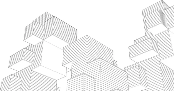 Abstract Modular Architecture Background Illustration Stock Vector By