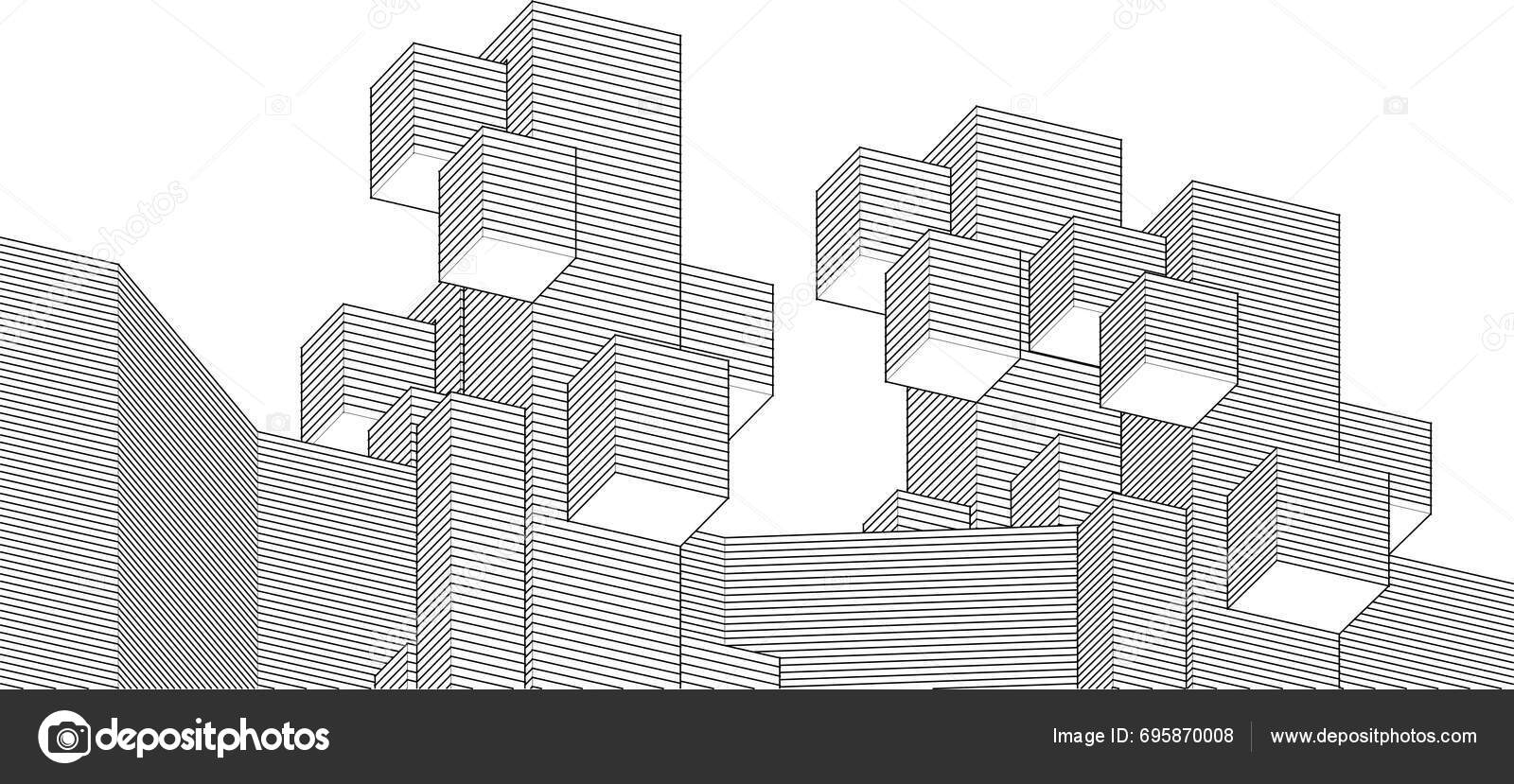 Abstract Modular Architecture Background Illustration Stock Vector by ...