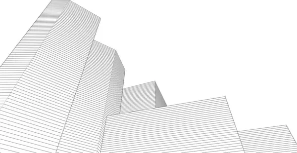 modern architecture modular facade 3d illustration - Stock Image ...