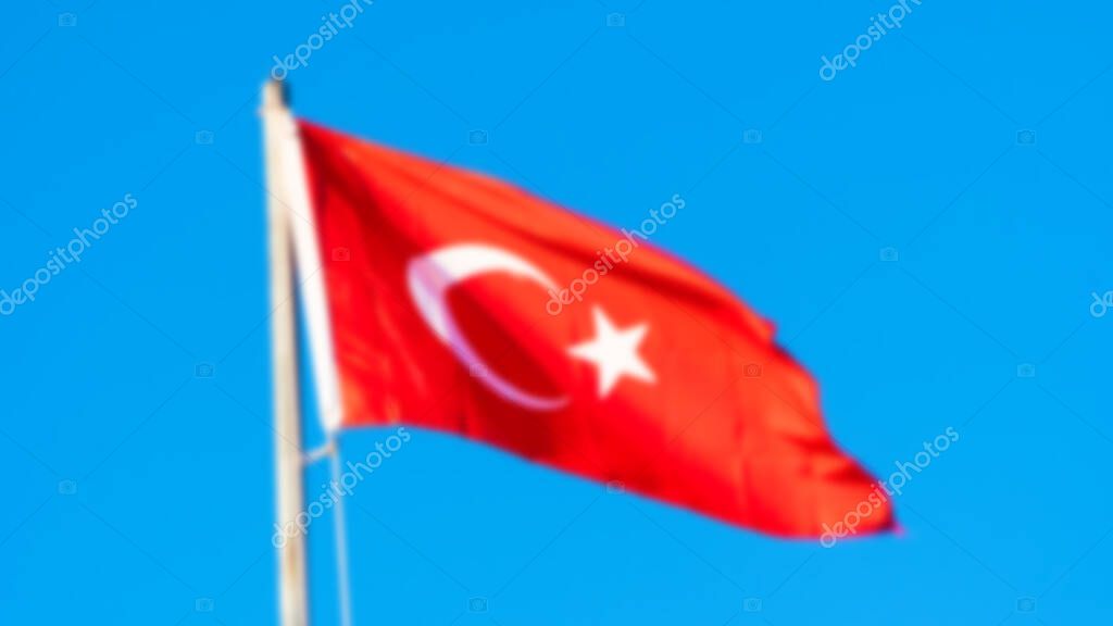 Bandera turca. Bandera turca y cielo atardecer dramático. Concepto de ...