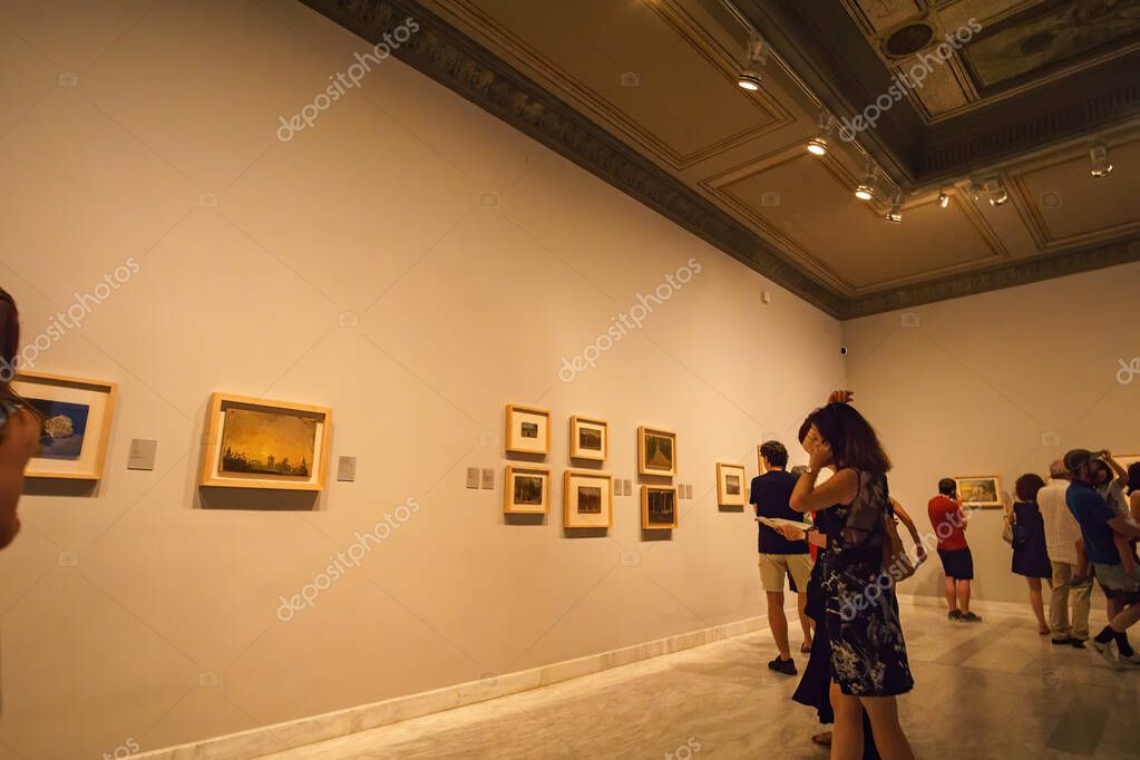 Panoramic view of the interior of Museu Picasso de Barcelona.The museum ...