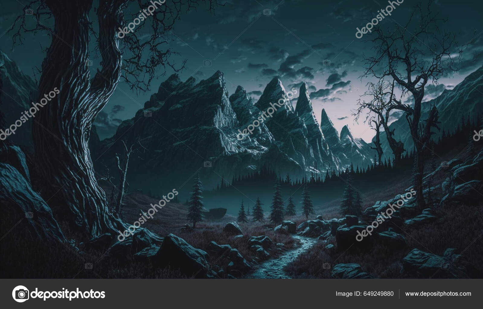 Scary River At Night