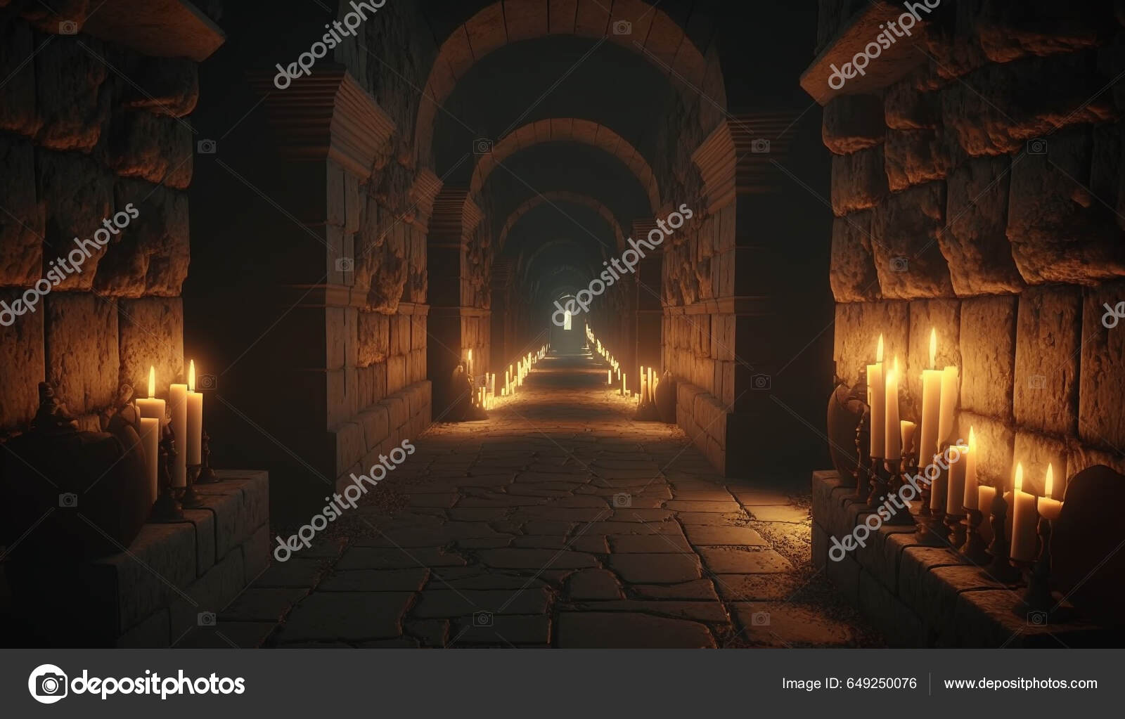 Castle Hallway Night