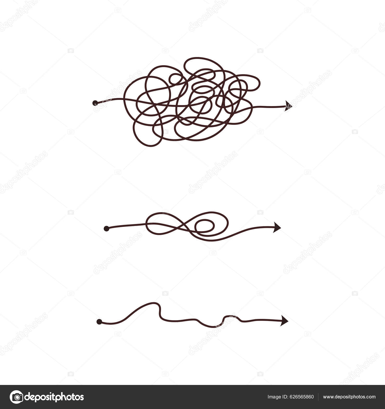 Simple Line Complex Easy Way Scribble Doodle Chaos Mindset Problem Stock Vector by ©Astarte7893 ...