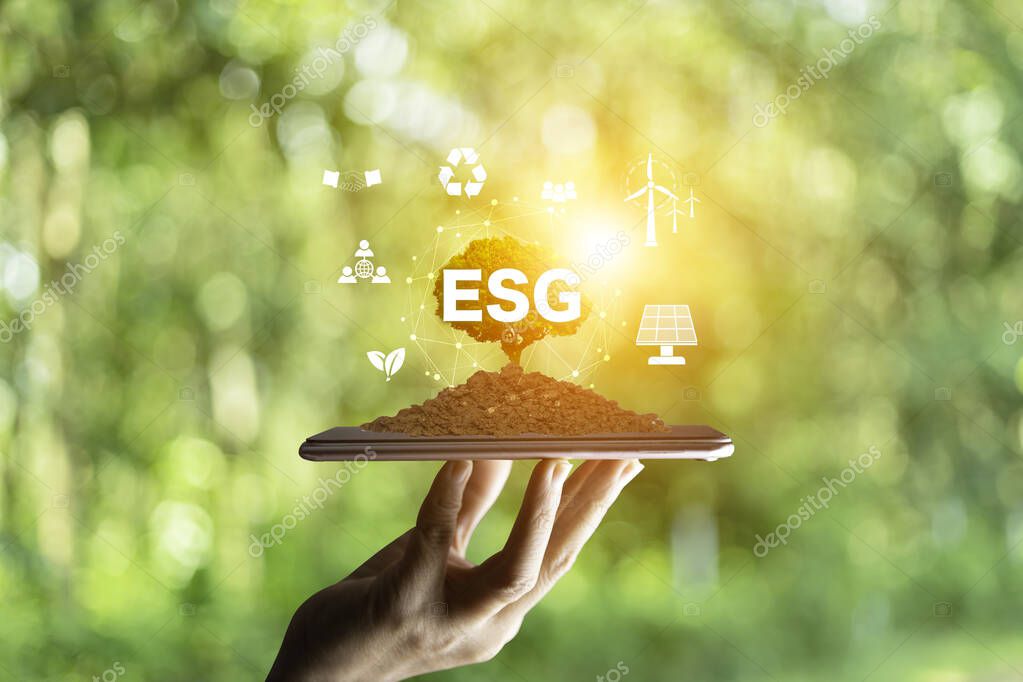 Cero neto en 2050 años ESG, concepto ecológico para el medio ambiente, social, sostenible y ...