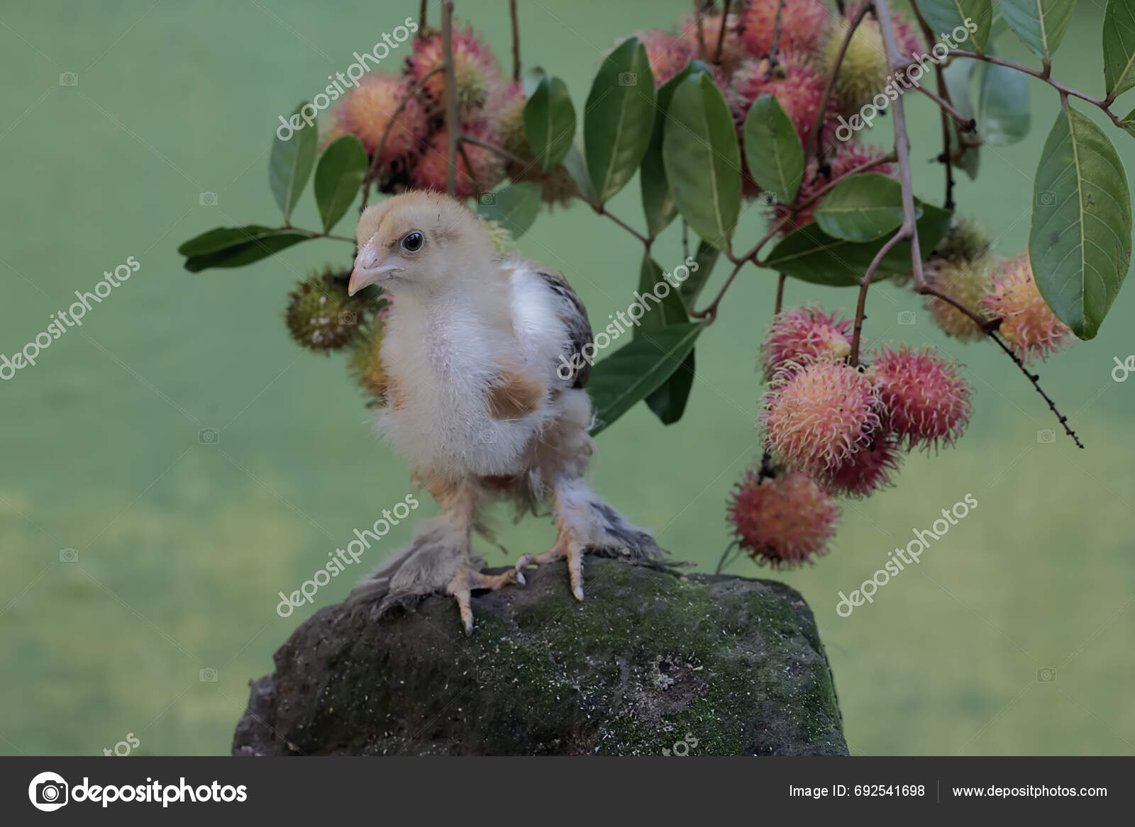Brahma Chick Hunting Small Insects Collection Rambutan Fruit Chicken ...