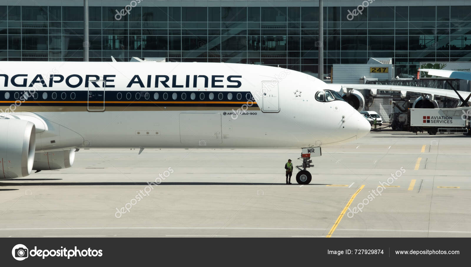 Múnich Alemania Abril 2024 Airbus A350 900 Con Librea Singapore — Foto ...