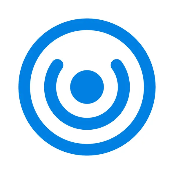 Blue Circle Logo With White Stripes