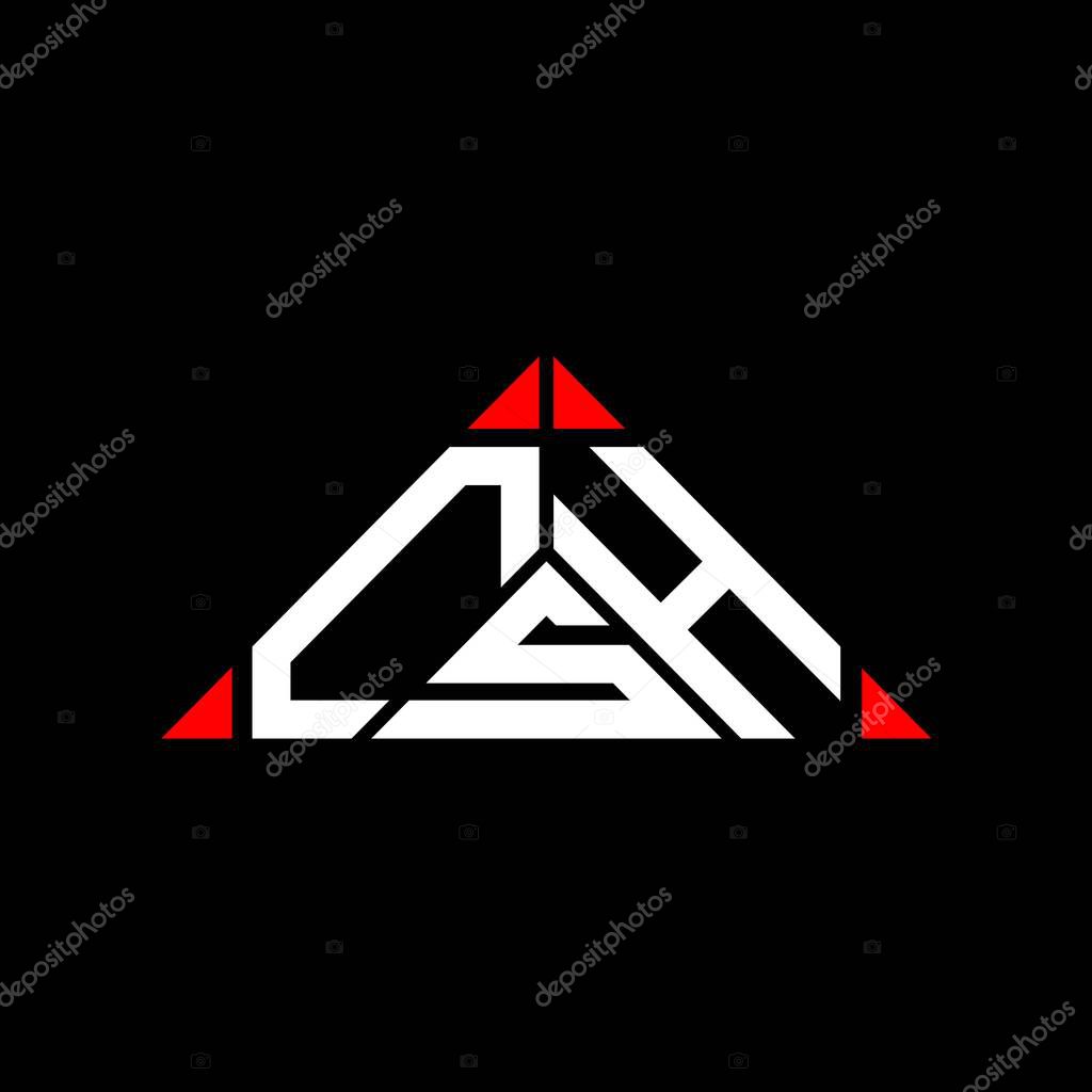 Diseño creativo del logotipo de la letra CSH con gráfico vectorial ...