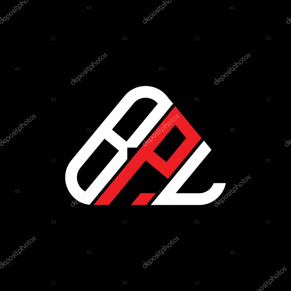 Diseño creativo del logotipo de la letra BPL con gráfico vectorial ...