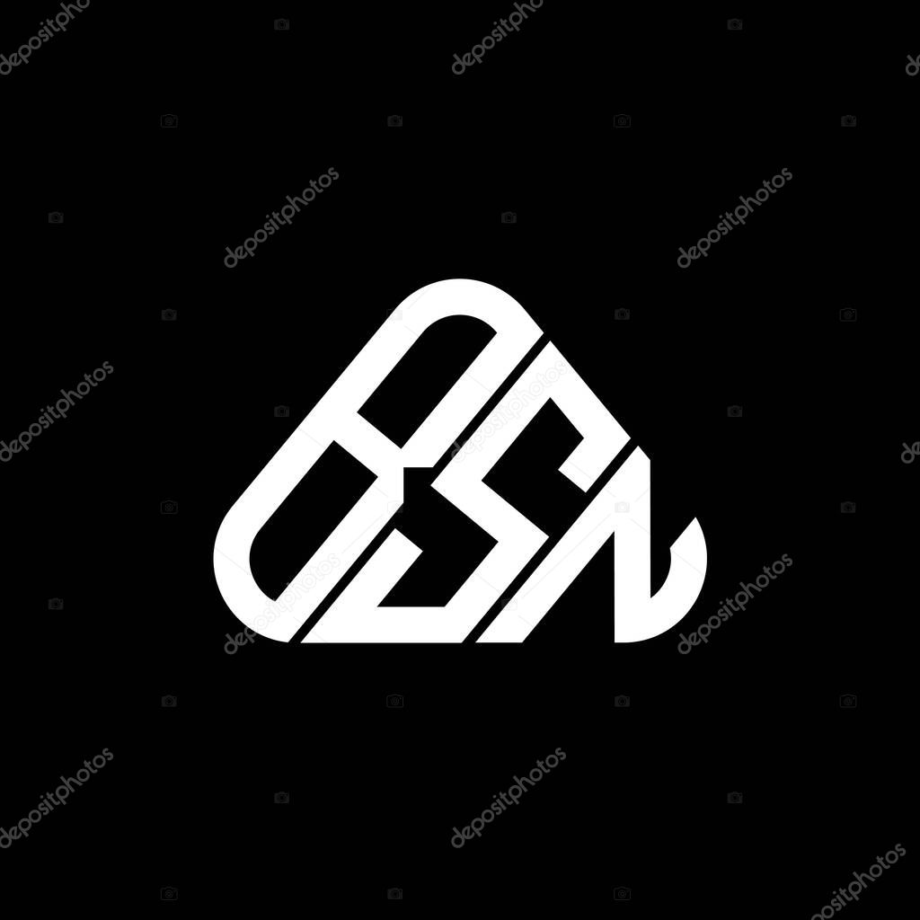 Diseño creativo del logotipo de la letra BSN con gráfico vectorial ...