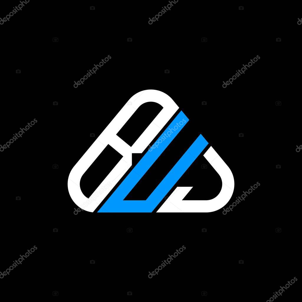 Diseño creativo del logotipo de la letra BUJ con gráfico vectorial ...