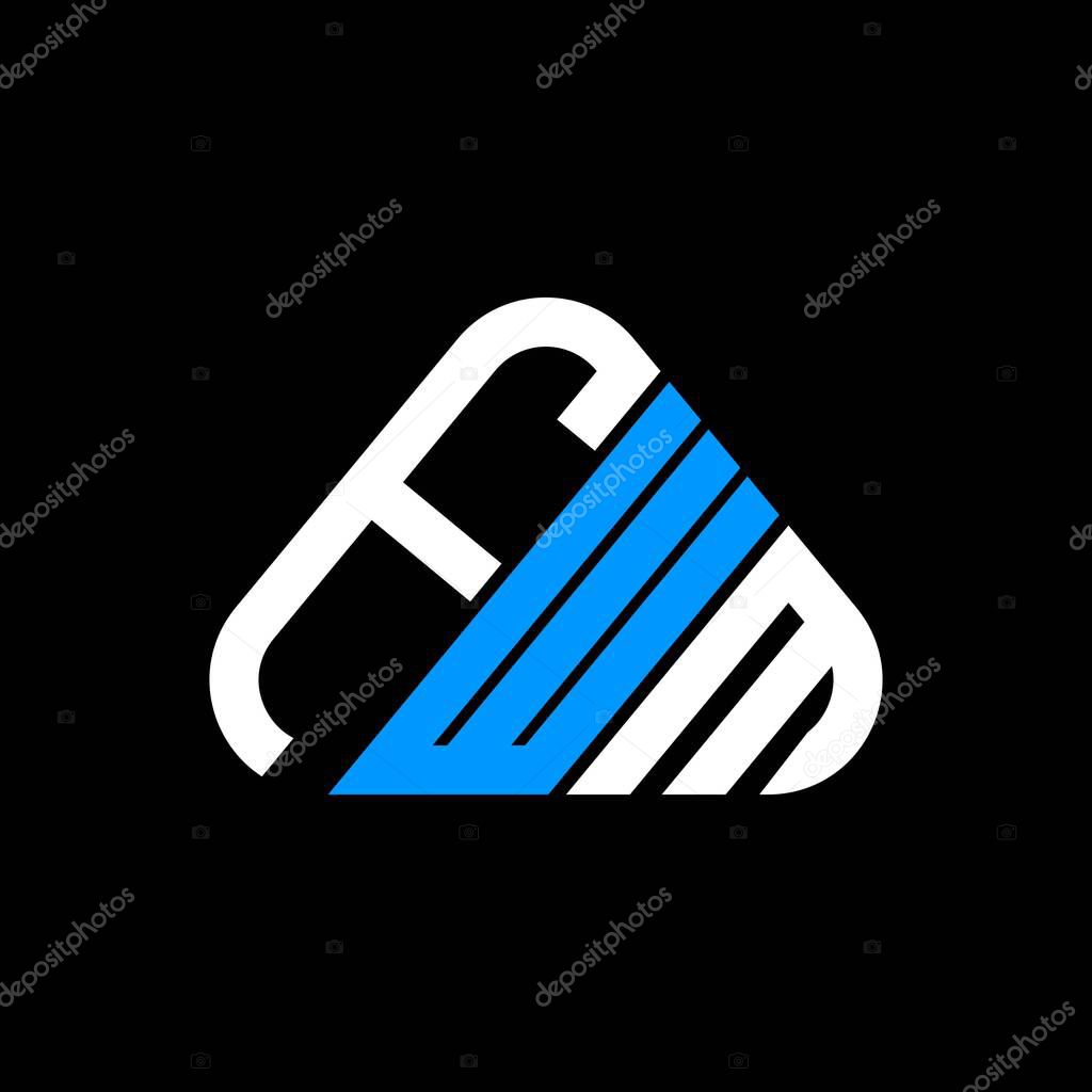 Diseño creativo del logotipo de la letra FWM con gráfico vectorial ...