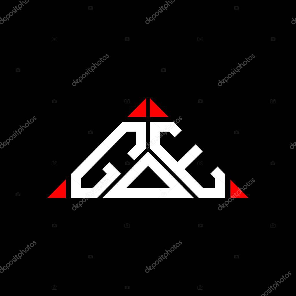 Diseño creativo del logotipo de la letra GOE con gráfico vectorial ...