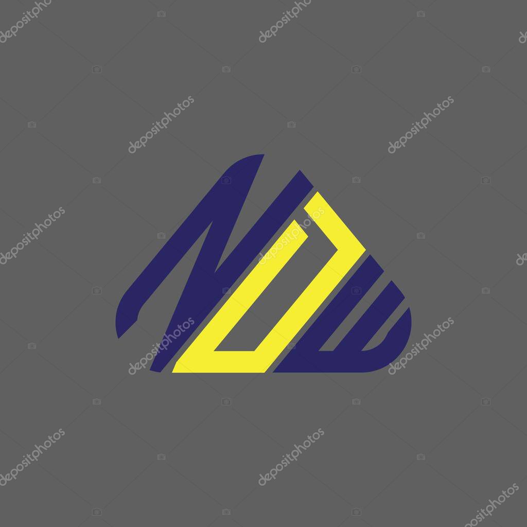 Diseño creativo del logotipo de la letra de NDW con gráfico vectorial ...