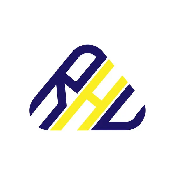 Diseño creativo del logotipo de la letra de RHU con gráfico vectorial ...