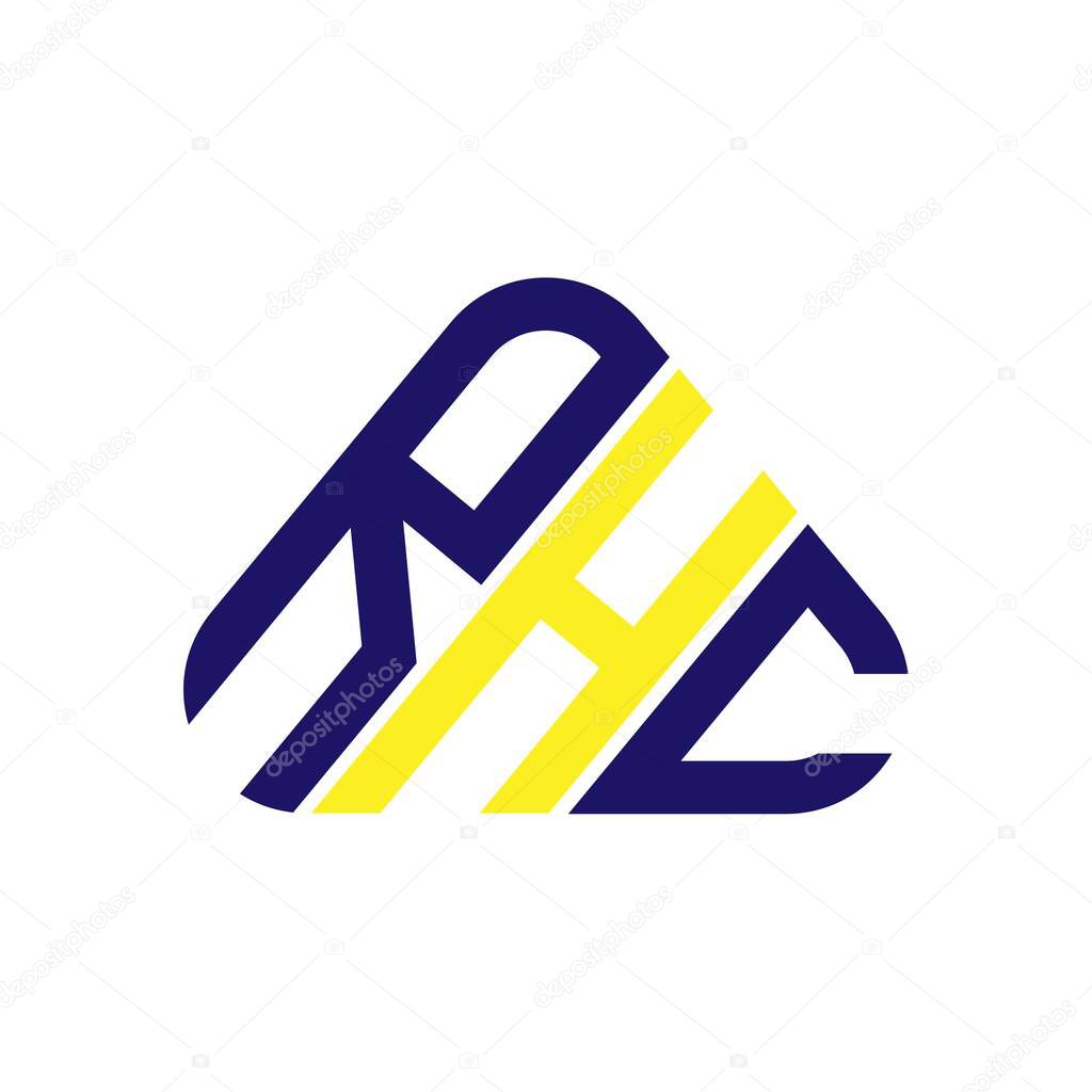 Diseño creativo del logotipo de la letra de RHC con gráfico vectorial ...