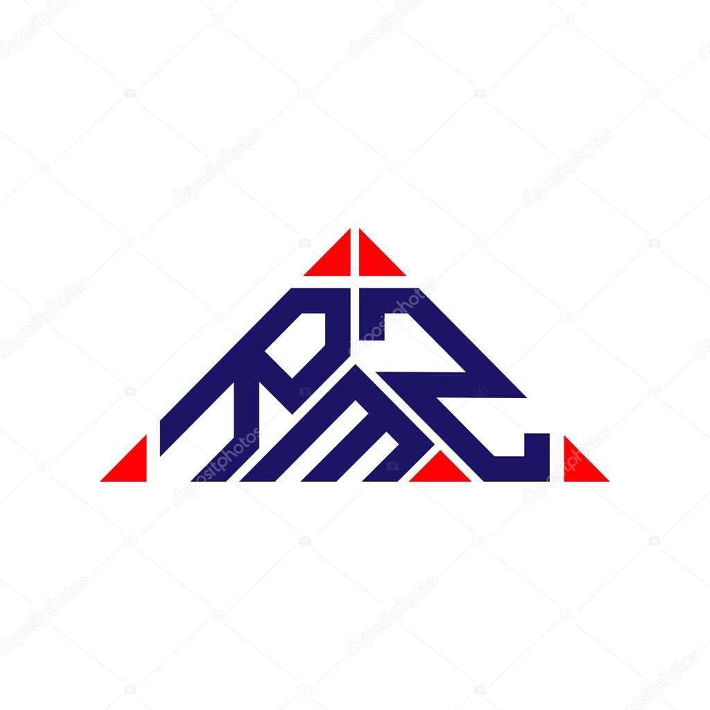 Diseño creativo del logotipo de la letra RMZ con gráfico vectorial ...