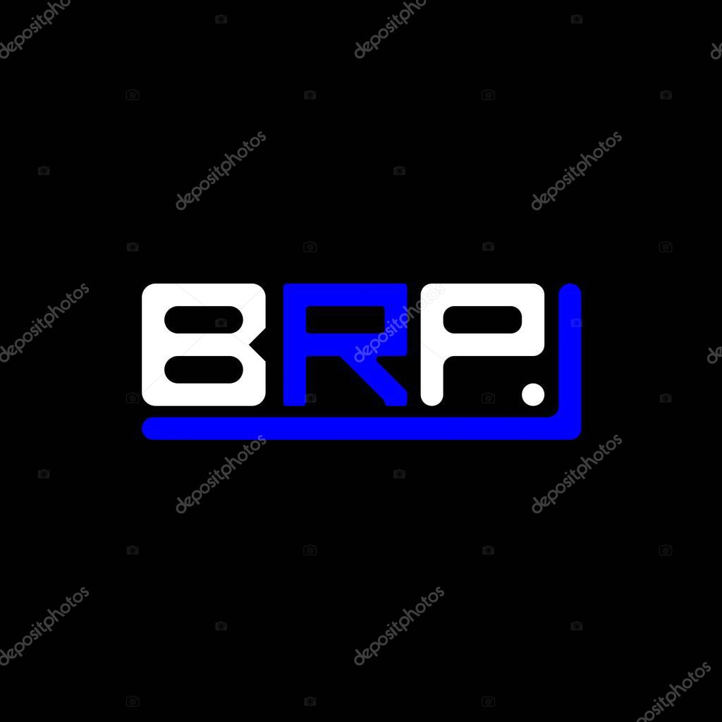 Diseño creativo del logotipo de la letra de BRP con gráfico vectorial ...