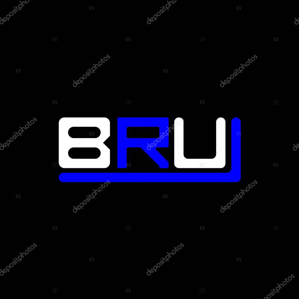 Diseño creativo del logotipo de la letra BRU con gráfico vectorial ...