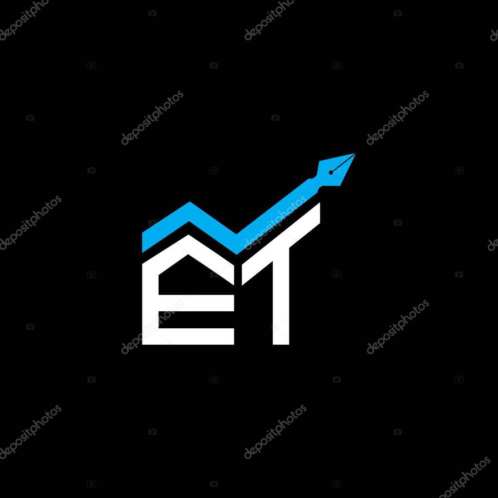 Diseño creativo del logotipo de la letra ET con gráfico vectorial ...
