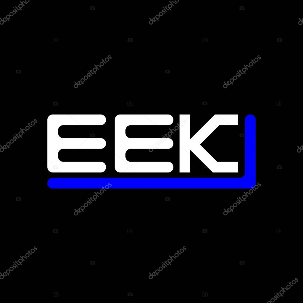 Diseño creativo del logotipo de la letra EEK con gráfico vectorial ...