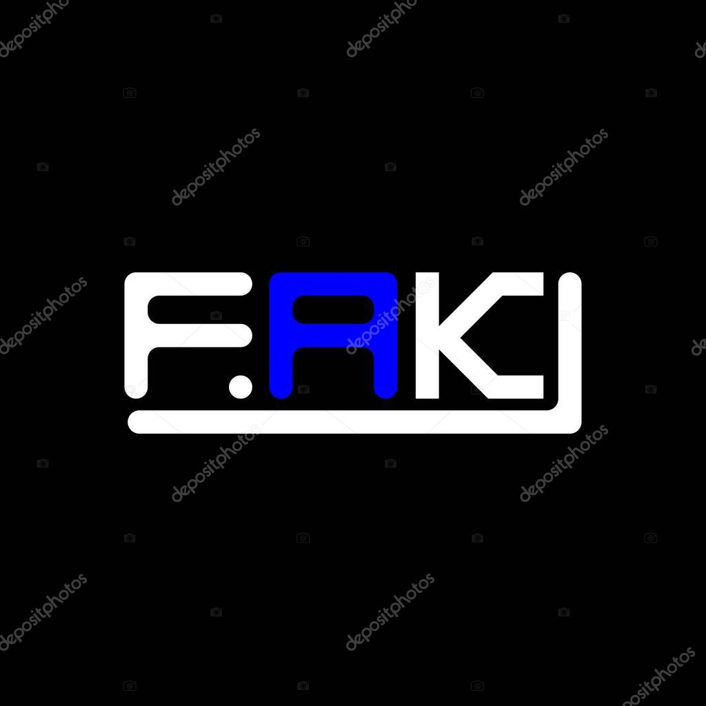 Diseño creativo del logotipo de la letra FAK con gráfico vectorial ...