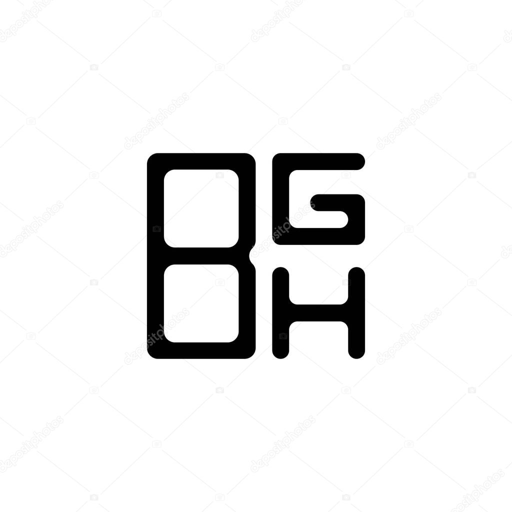 Diseño creativo del logotipo de la letra de BGH con gráfico vectorial ...