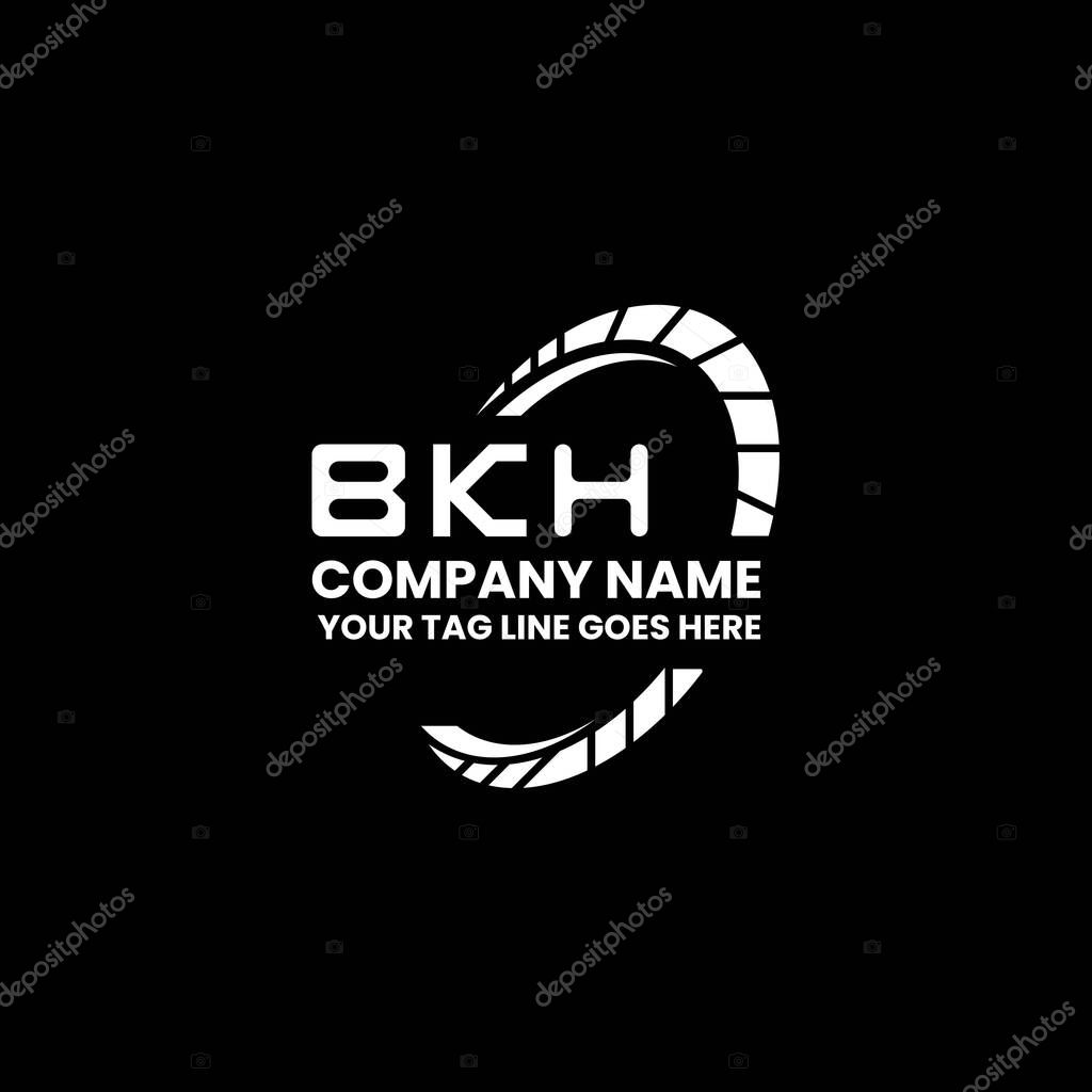 Diseño creativo del logotipo de la letra de BKH con gráfico vectorial ...