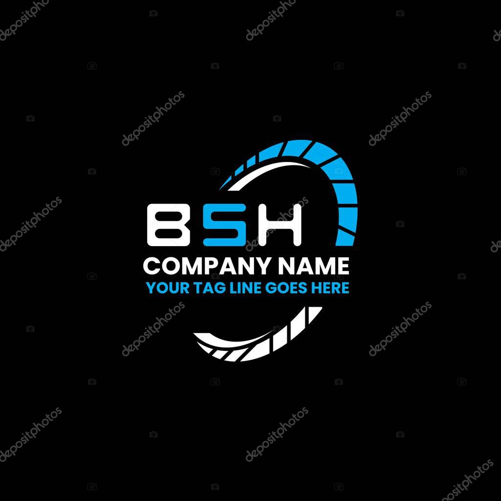 Diseño creativo del logotipo de la letra de BSH con gráfico vectorial ...