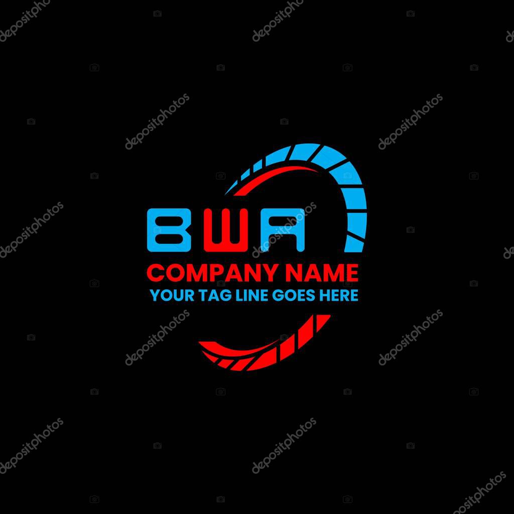 Diseño creativo del logotipo de la letra de BWA con gráfico vectorial, logotipo simple y moderno ...