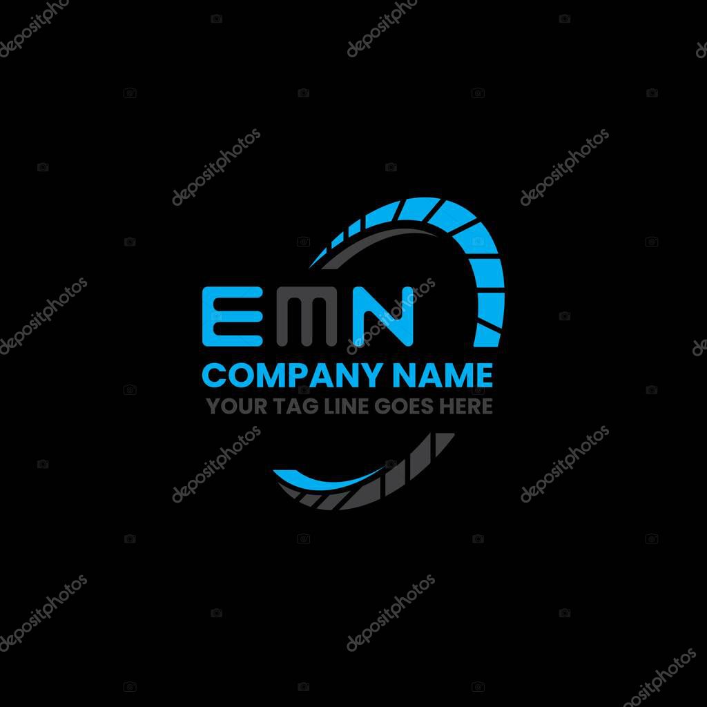 Diseño creativo del logotipo de la letra EMN con gráfico vectorial ...