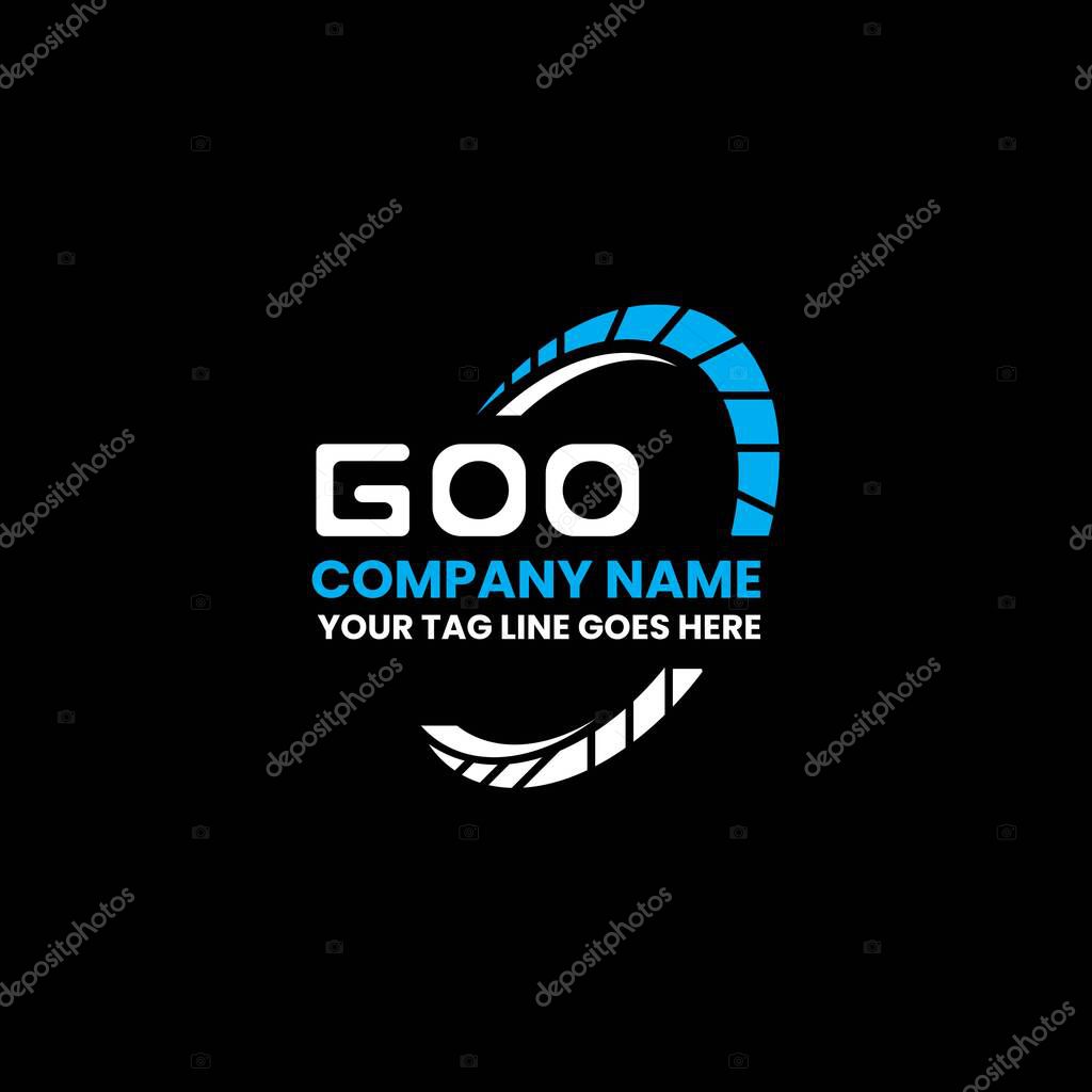 Diseño creativo del logotipo de la letra GOO con gráfico vectorial ...