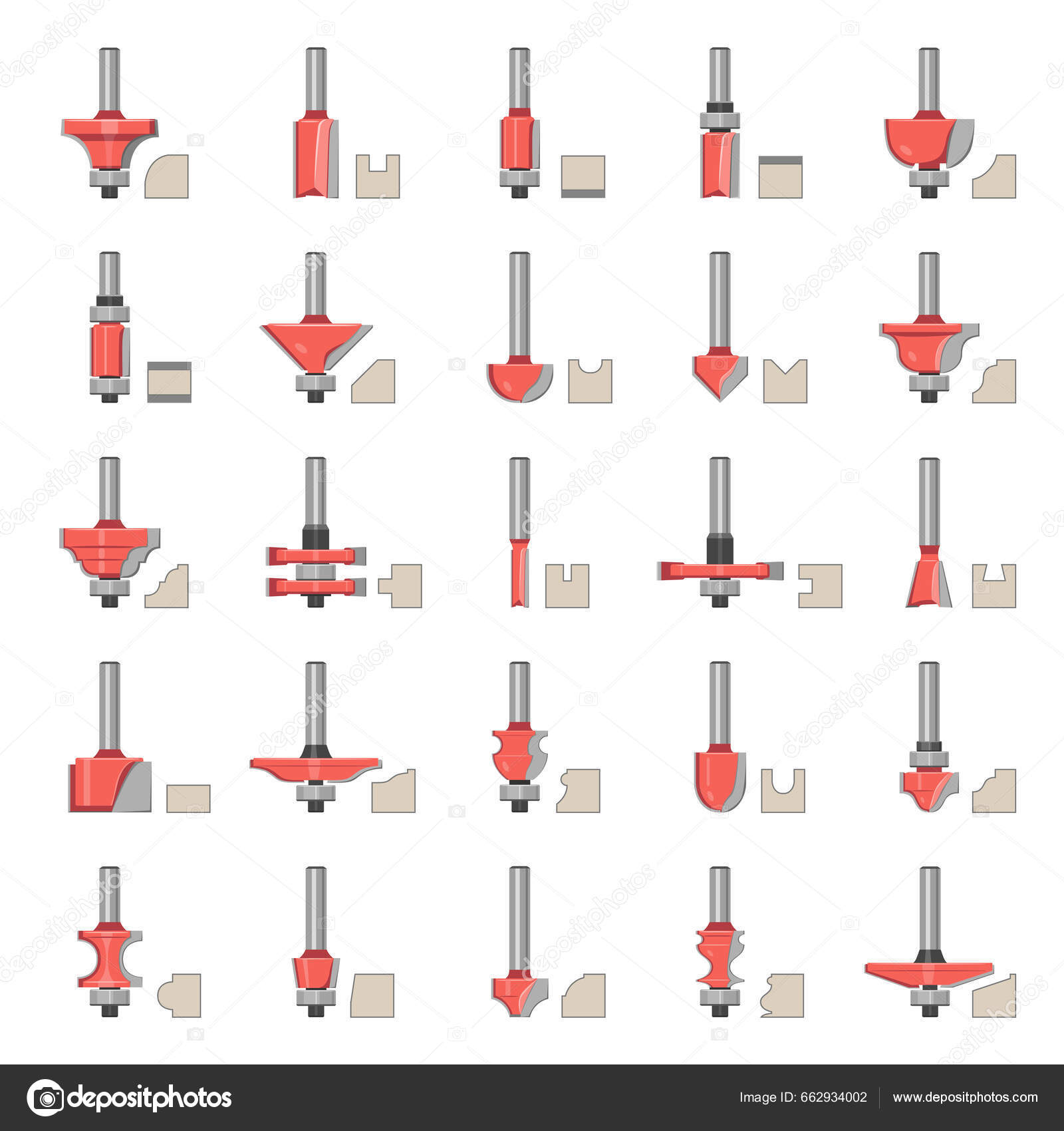 Router Bits Icon Set Stock Vector by ©zzelimir 662934002